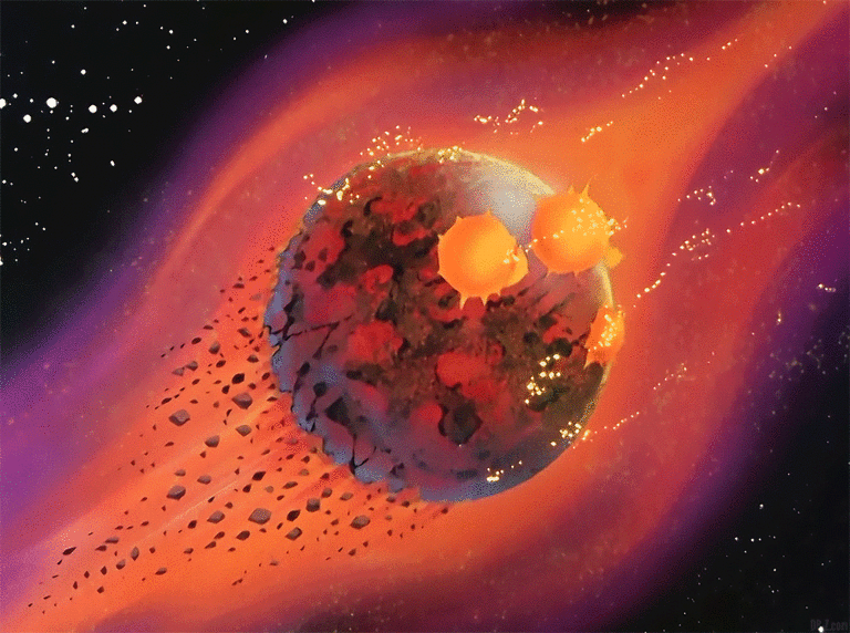 La planète Namek au bord de l'explosion - Dragon Ball GIF