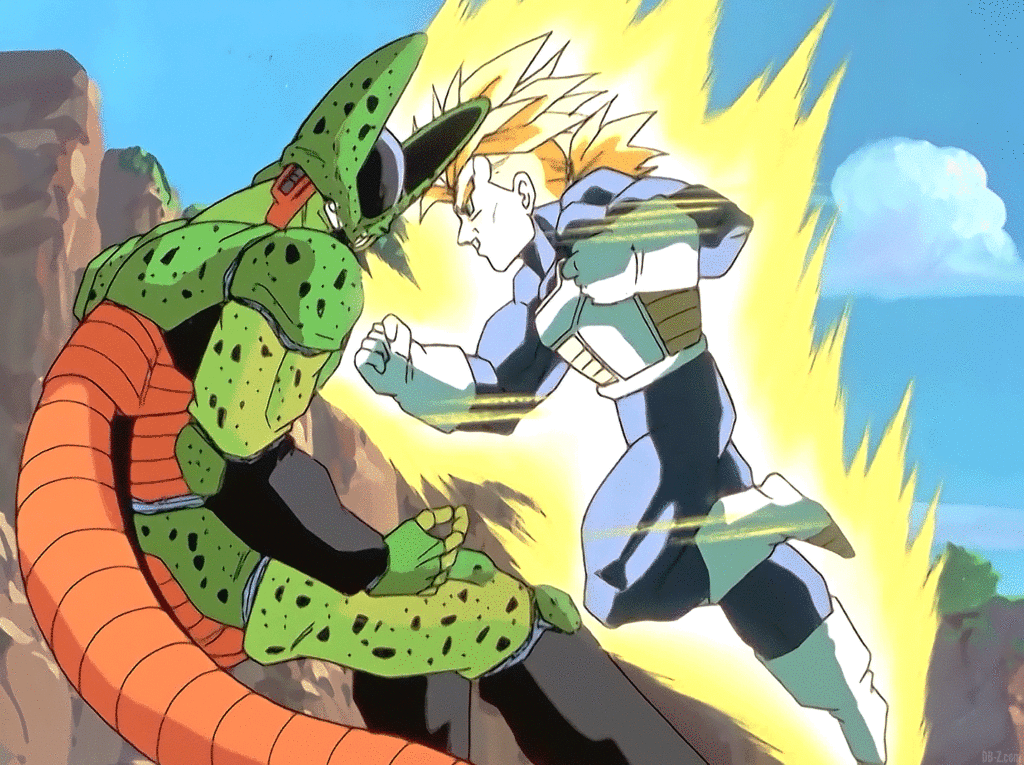 Trunks Super Saiyan affronte Cell (2nde forme) - Dragon Ball GIF