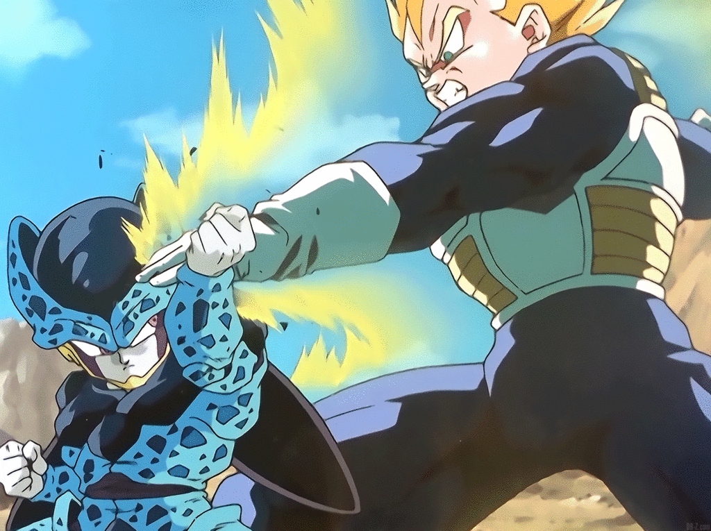 Vegeta vs Cell Jr - Dragon Ball GIF