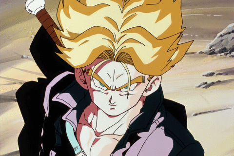 Trunks prépare son Burning Attack contre Mecha Freezer - Dragon Ball GIF
