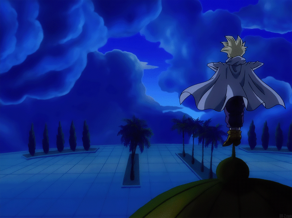 Gohan (tenue Piccolo) au sommet du Palais de Dieu - Dragon Ball GIF