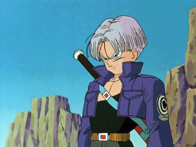 Trunks dévie les attaques de Ki - Dragon Ball GIF