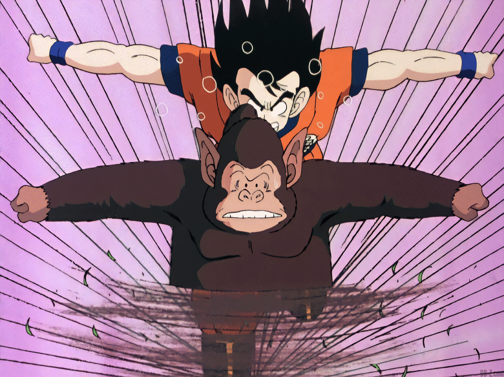 Goku poursuit Bubbles - Dragon Ball GIF