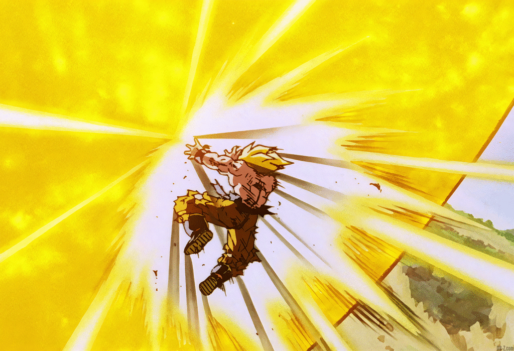 Goku (Super Saiyan) repousse la Supernova de Cooler - Dragon Ball GIF