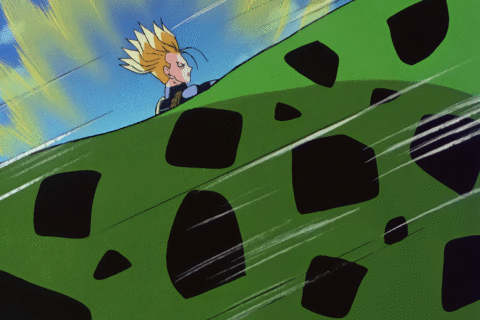 Trunks Super Saiyan de dos (Film Bojack) - Dragon Ball GIF